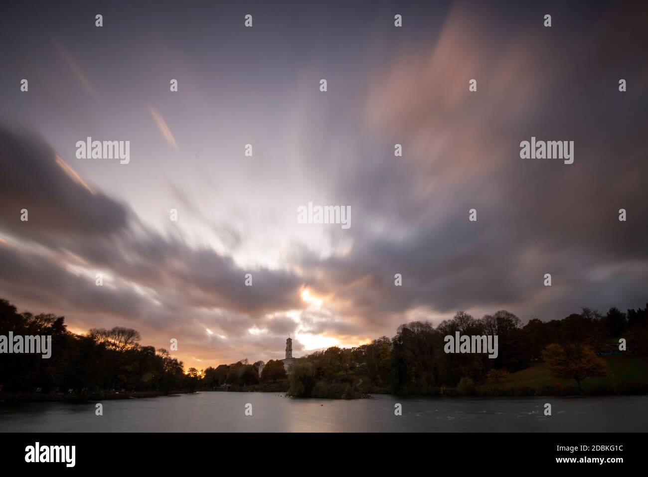 Sunset at Highfields University Park in Nottingham, Nottinghamshire ...