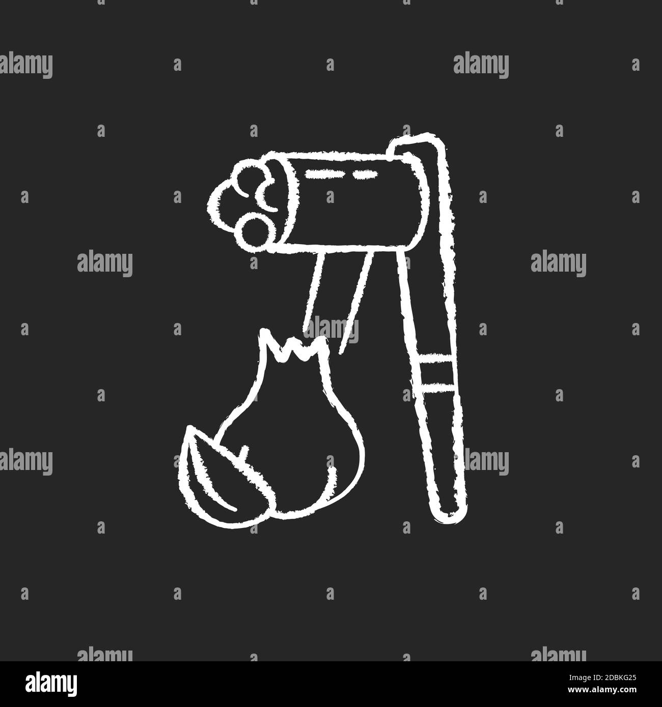 Garlic press chalk white icon on black background Stock Vector Image ...
