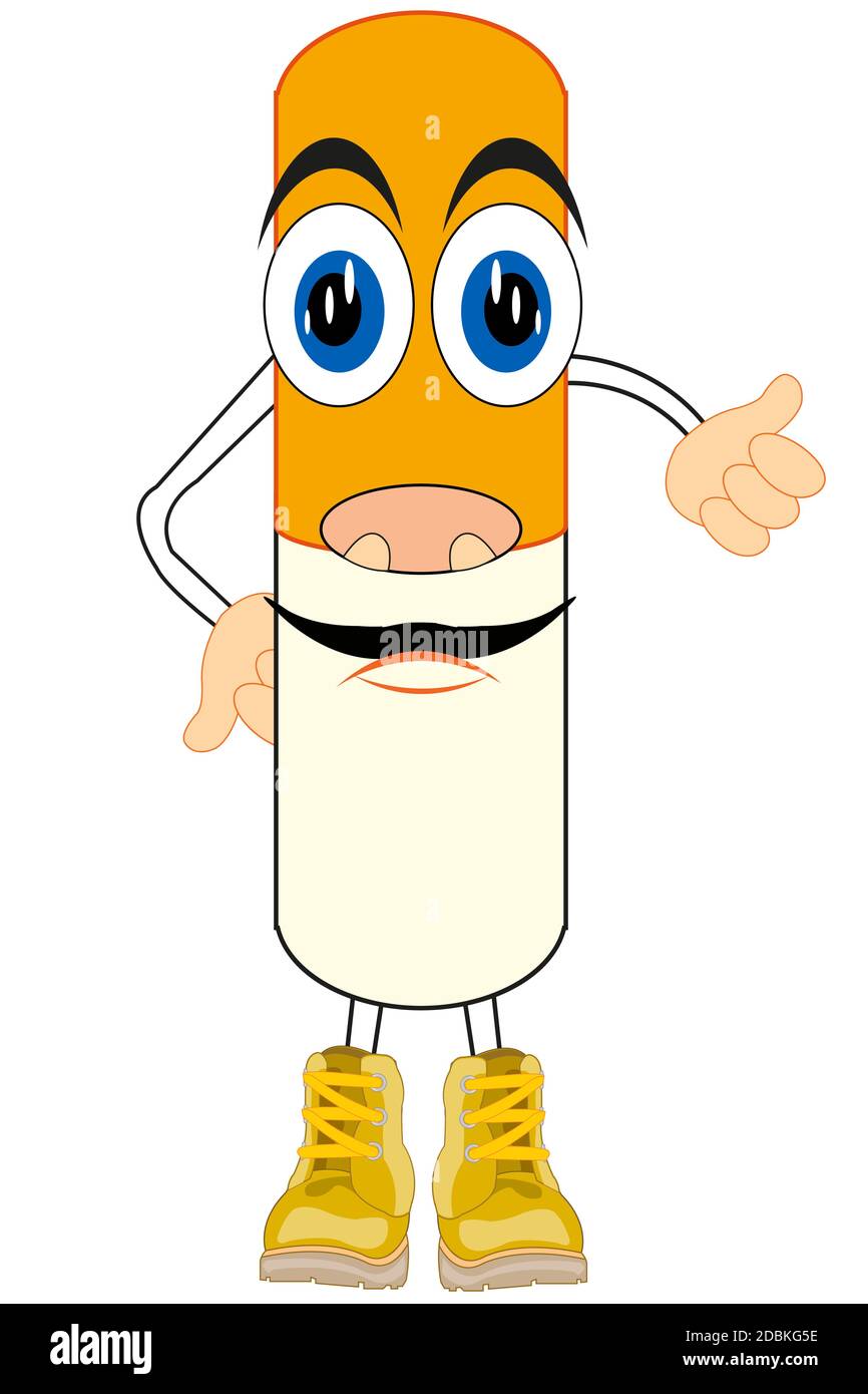 Cartoon of the tablet of the capsule on white background is insulated ...
