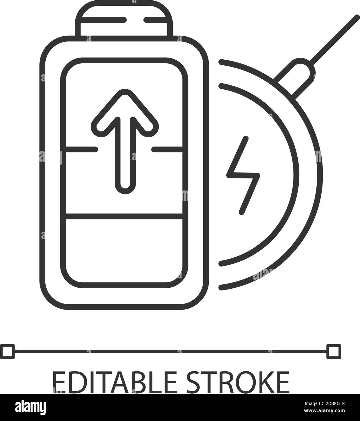 Battery wireless charging linear icon Stock Vector Image & Art - Alamy