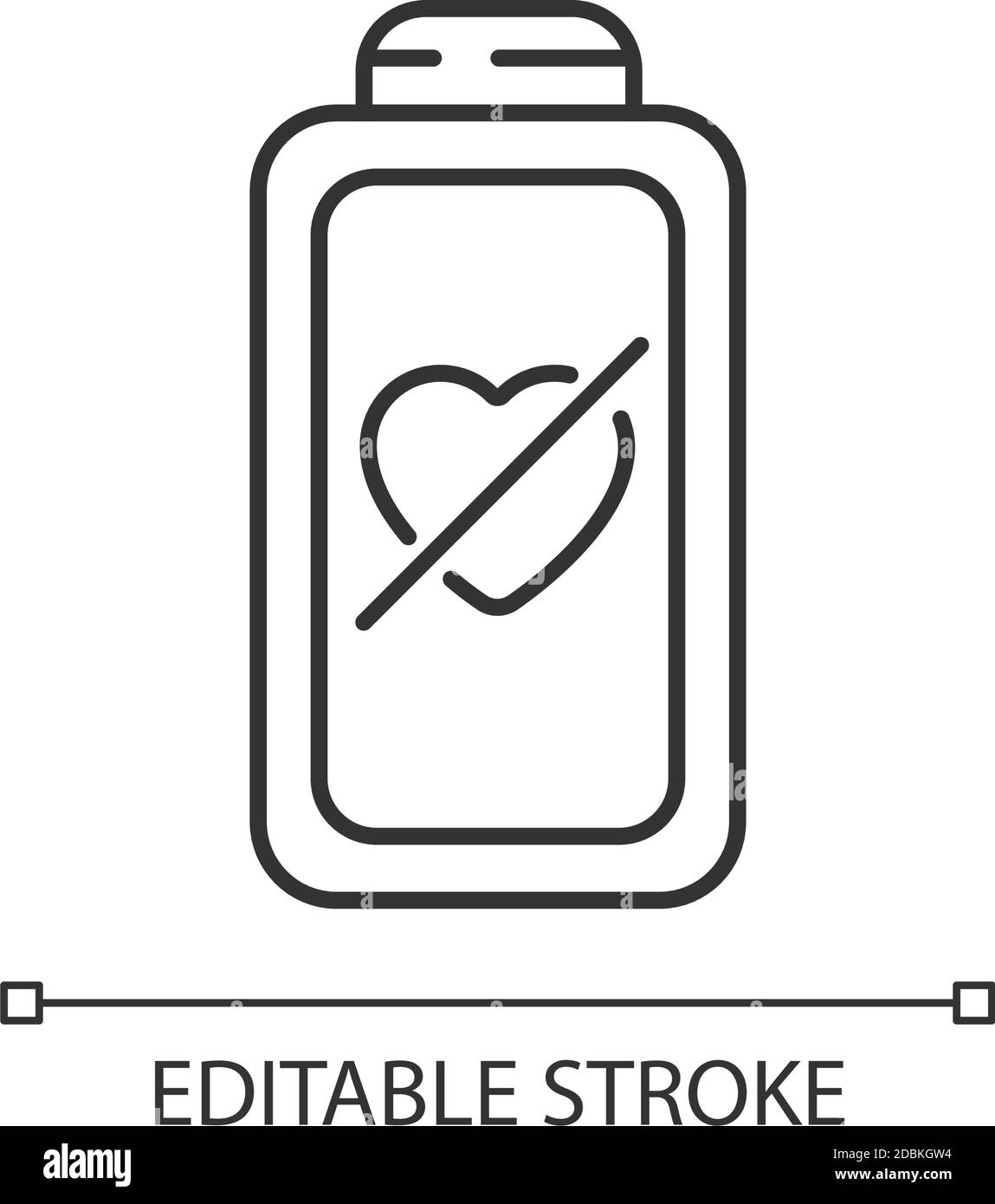 Fully discharged battery linear icon Stock Vector Image & Art - Alamy
