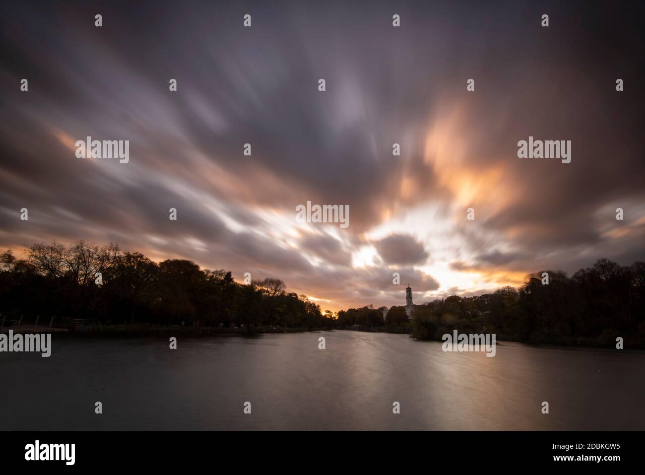 Sunset at Highfields University Park in Nottingham, Nottinghamshire ...