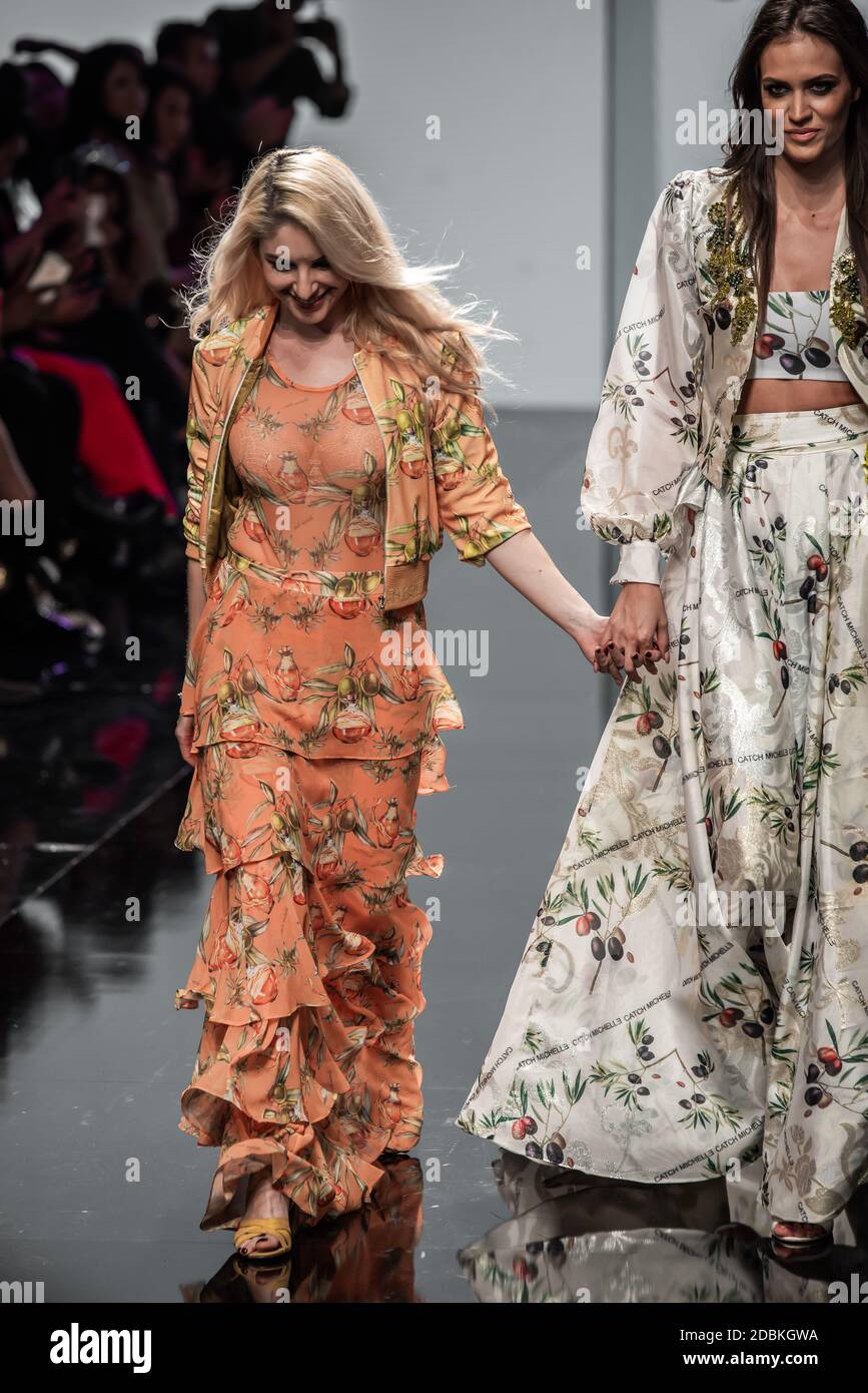 Models walk the runway for Catch Michell at Los Angeles Fashion Week S ...