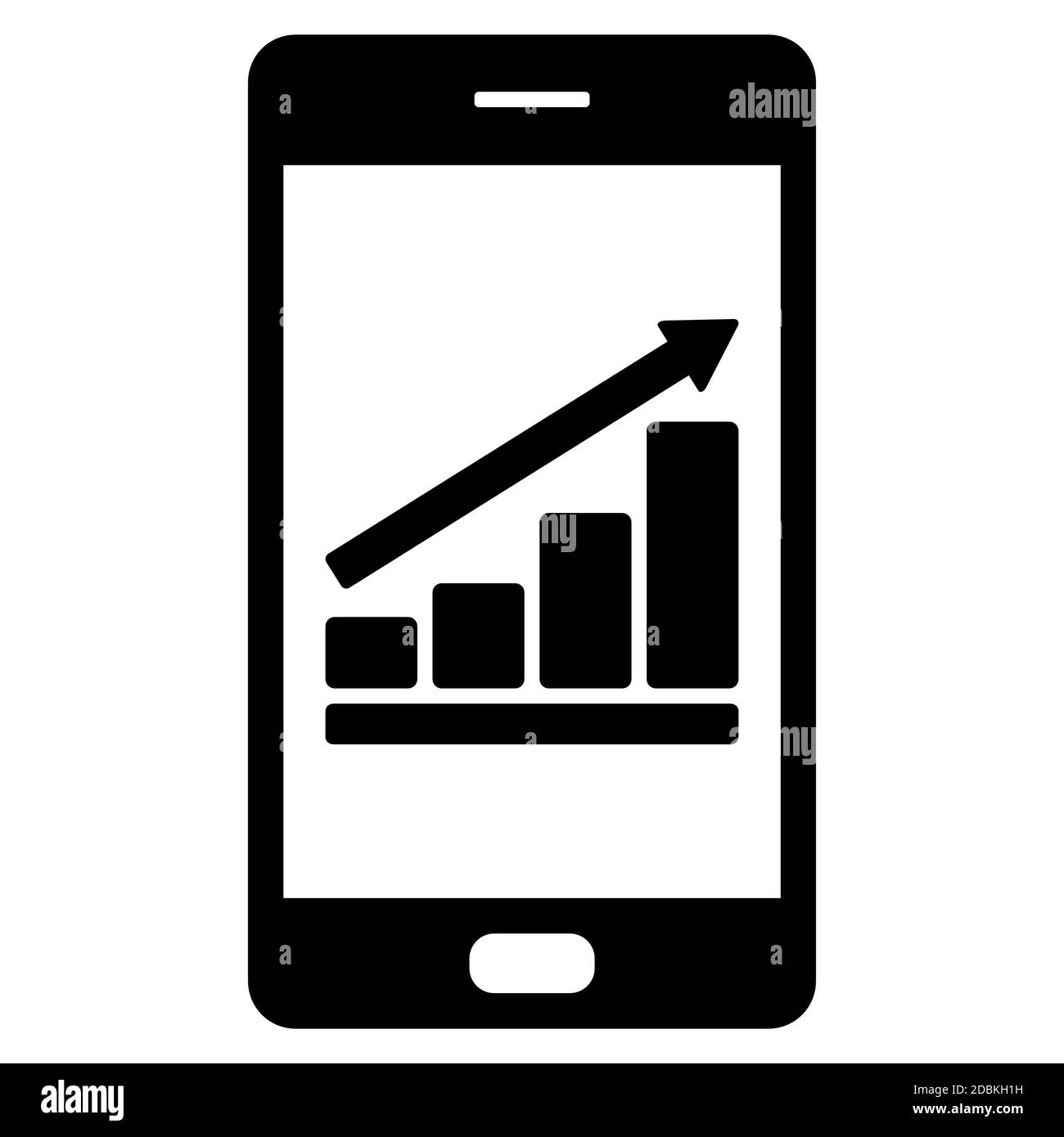 Bar chart and smartphone Stock Photo - Alamy
