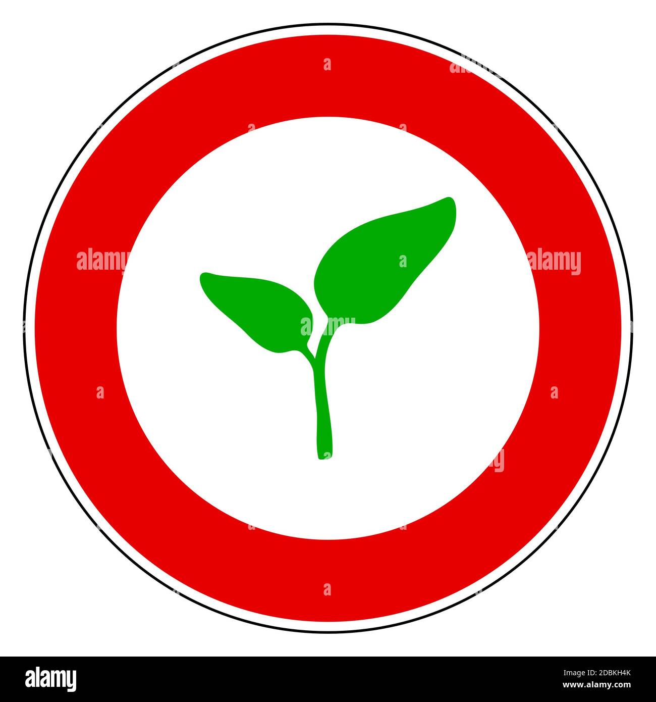 Plant and prohibition sign Stock Photo - Alamy