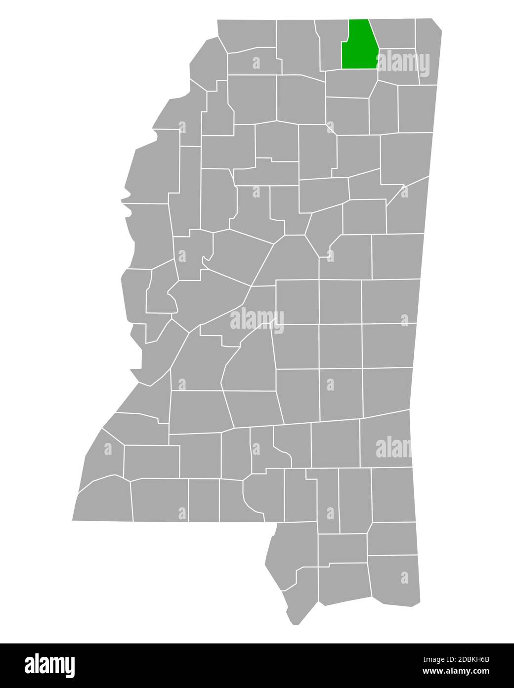 Map of Tippah in Mississippi Stock Photo - Alamy