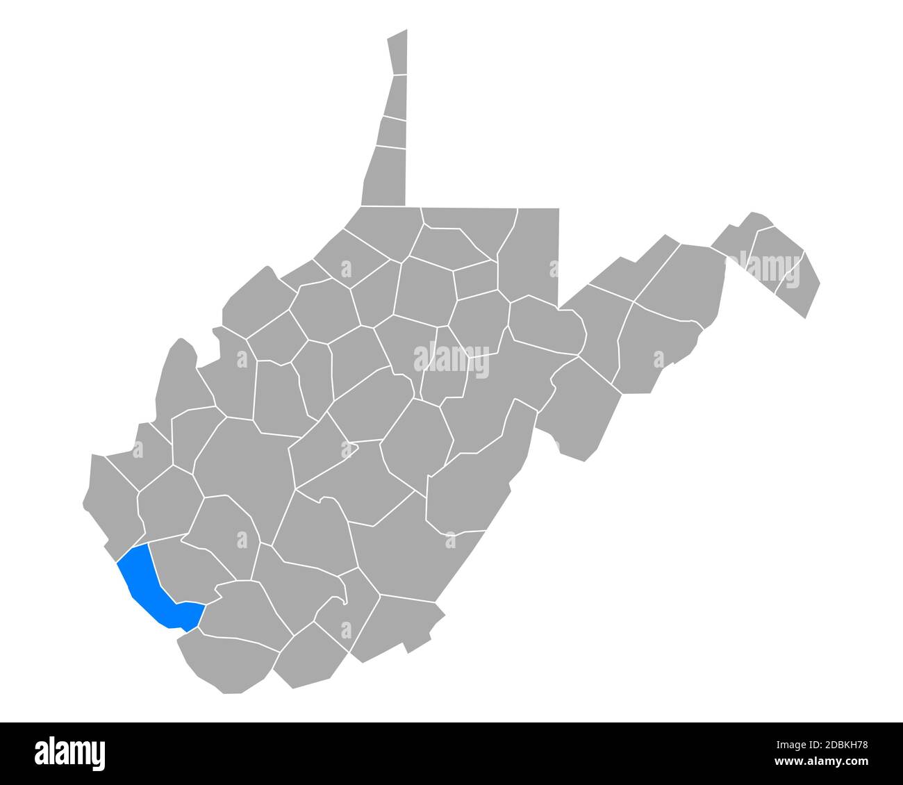 Map of Mingo in West Virginia Stock Photo - Alamy