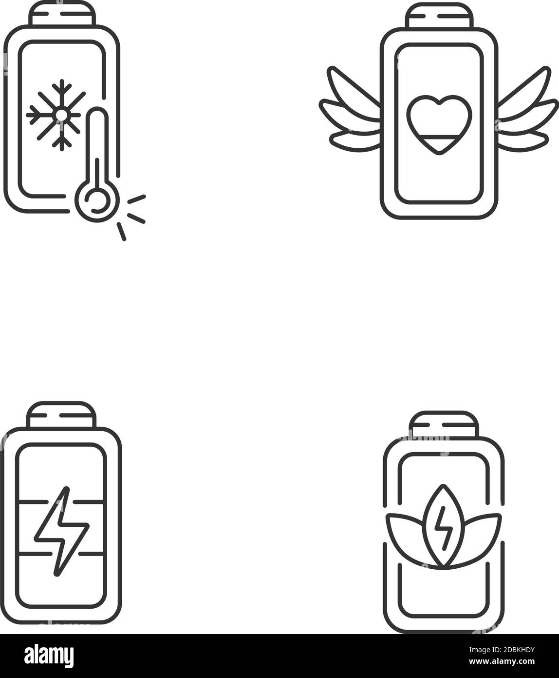 Different battery modes linear icons set Stock Vector Image & Art - Alamy