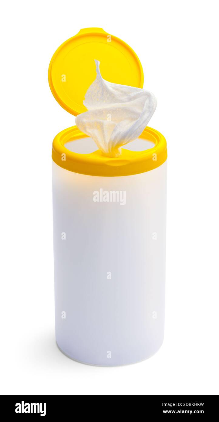 Open Container of Disinfecting Wipes Cut Out on White Stock Photo - Alamy