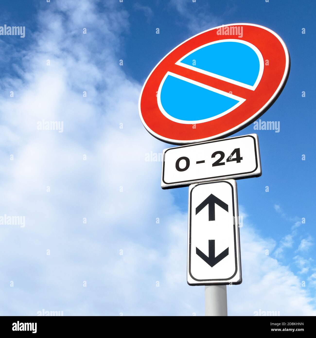 Restricted Parking Zone Traffic Sign. No Waiting at anytime road sign ...
