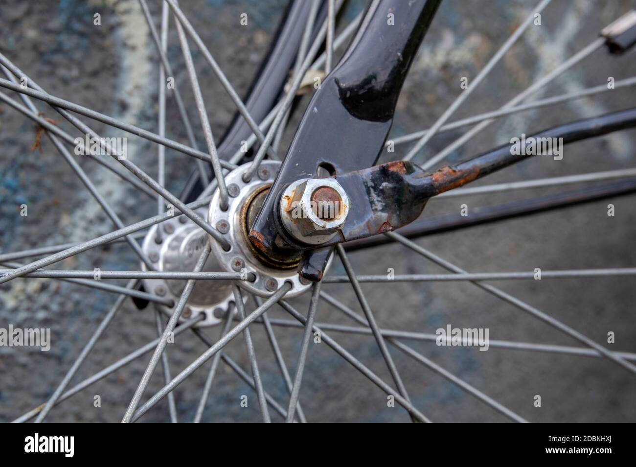 Rusty bike on side of road hi-res stock photography and images - Alamy