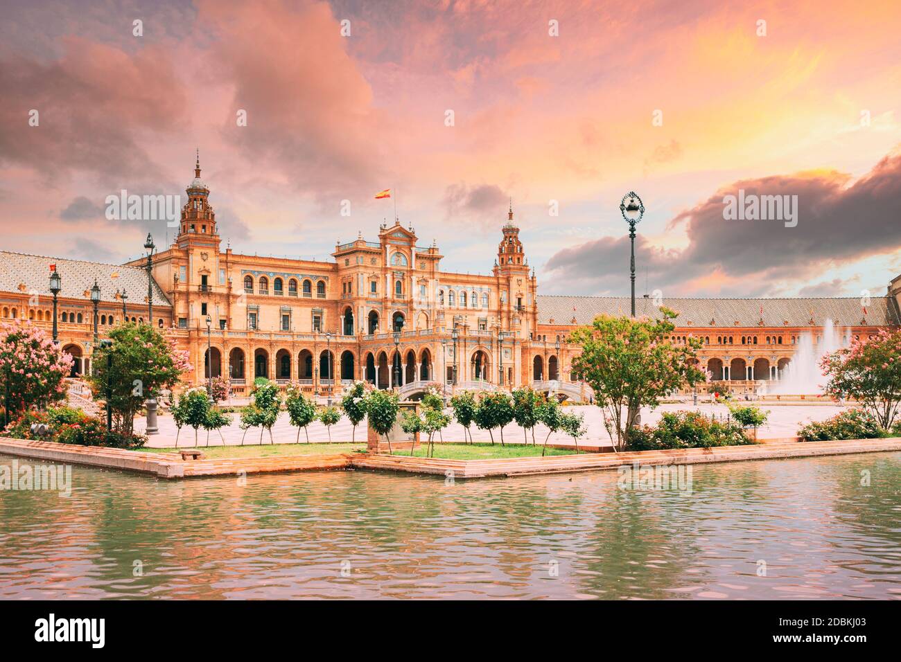 Seville, Spain. Famous landmark - Plaza de Espana in Seville, Andalusia ...