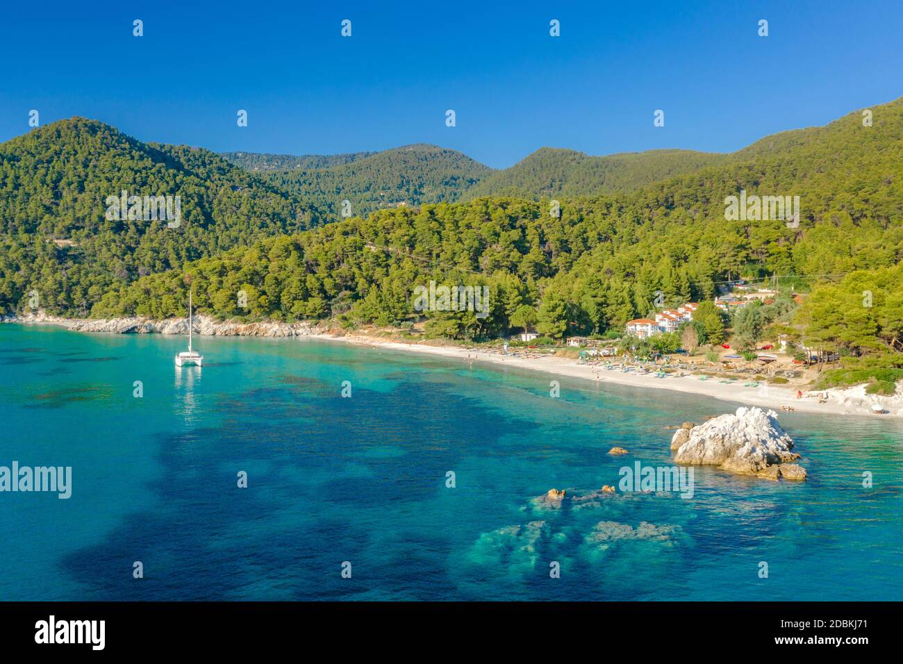 Amazing beach of Milia, Skopelos, Greece Stock Photo - Alamy