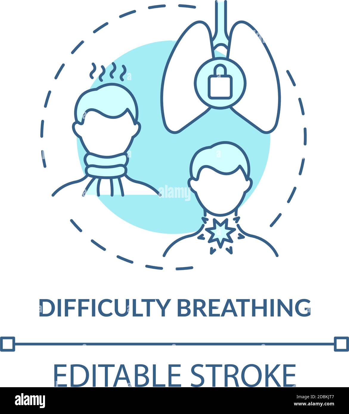 Difficulty breathing concept icon Stock Vector Image & Art - Alamy