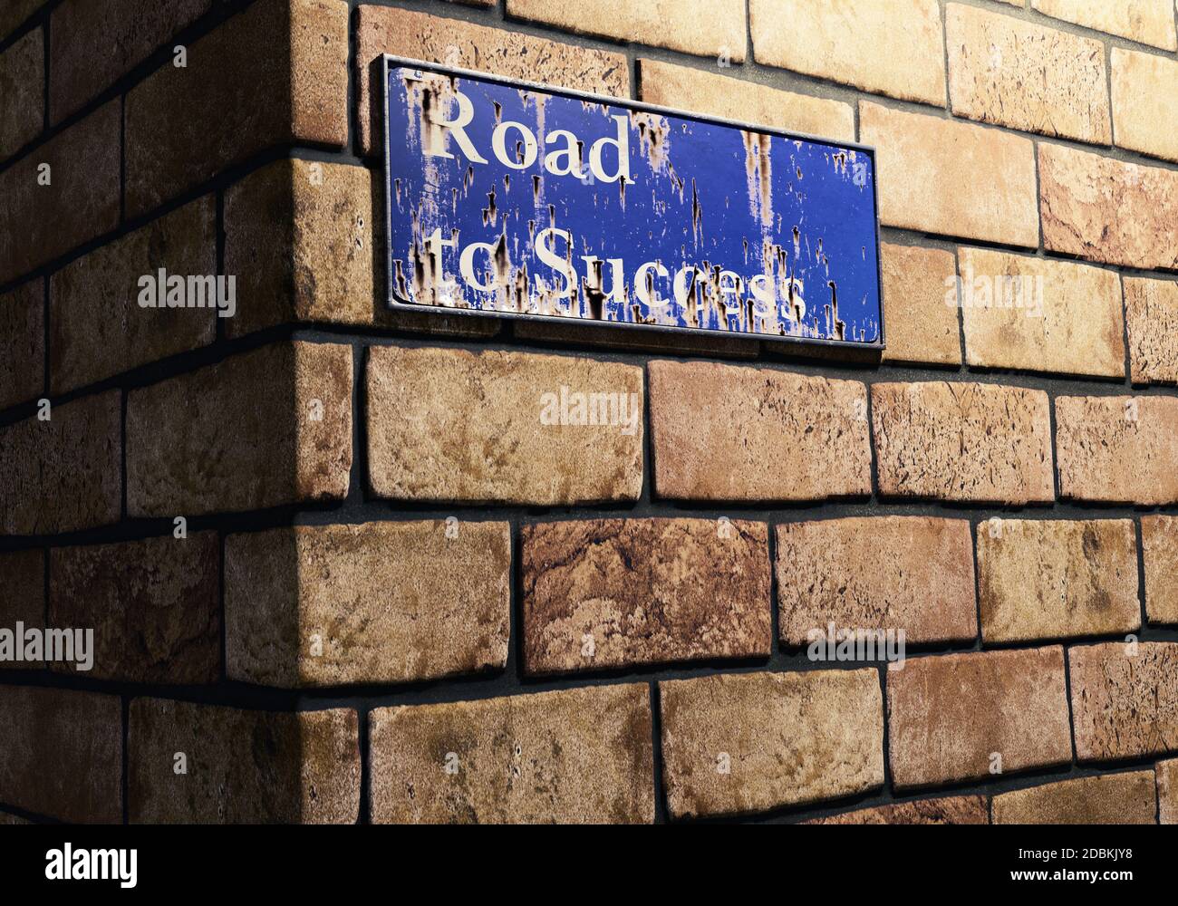 Old rusty street sign with the street name Road to Success , 3d ...