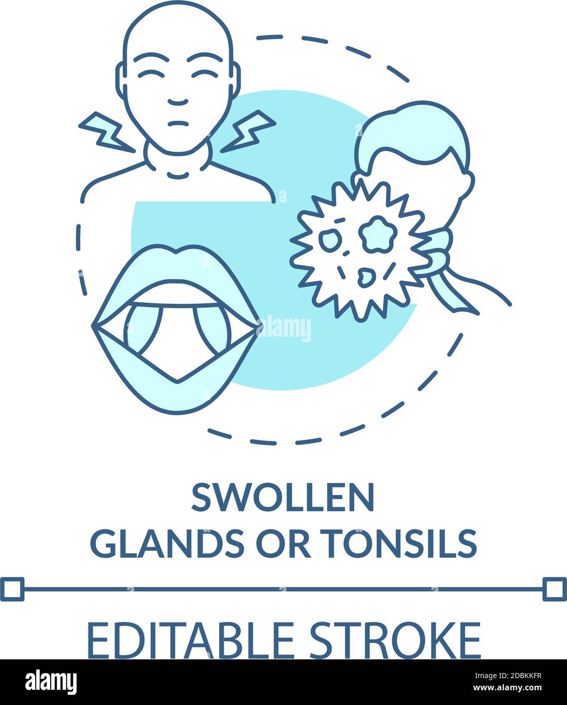 Swollen glands and tonsils concept icon Stock Vector Image & Art - Alamy