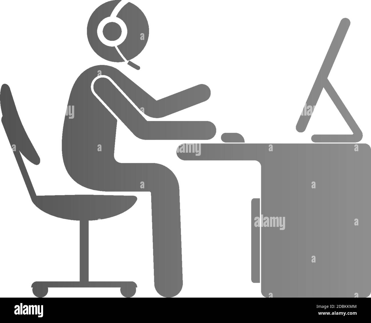 Employee at work computer manufacture Stock Vector Images - Alamy