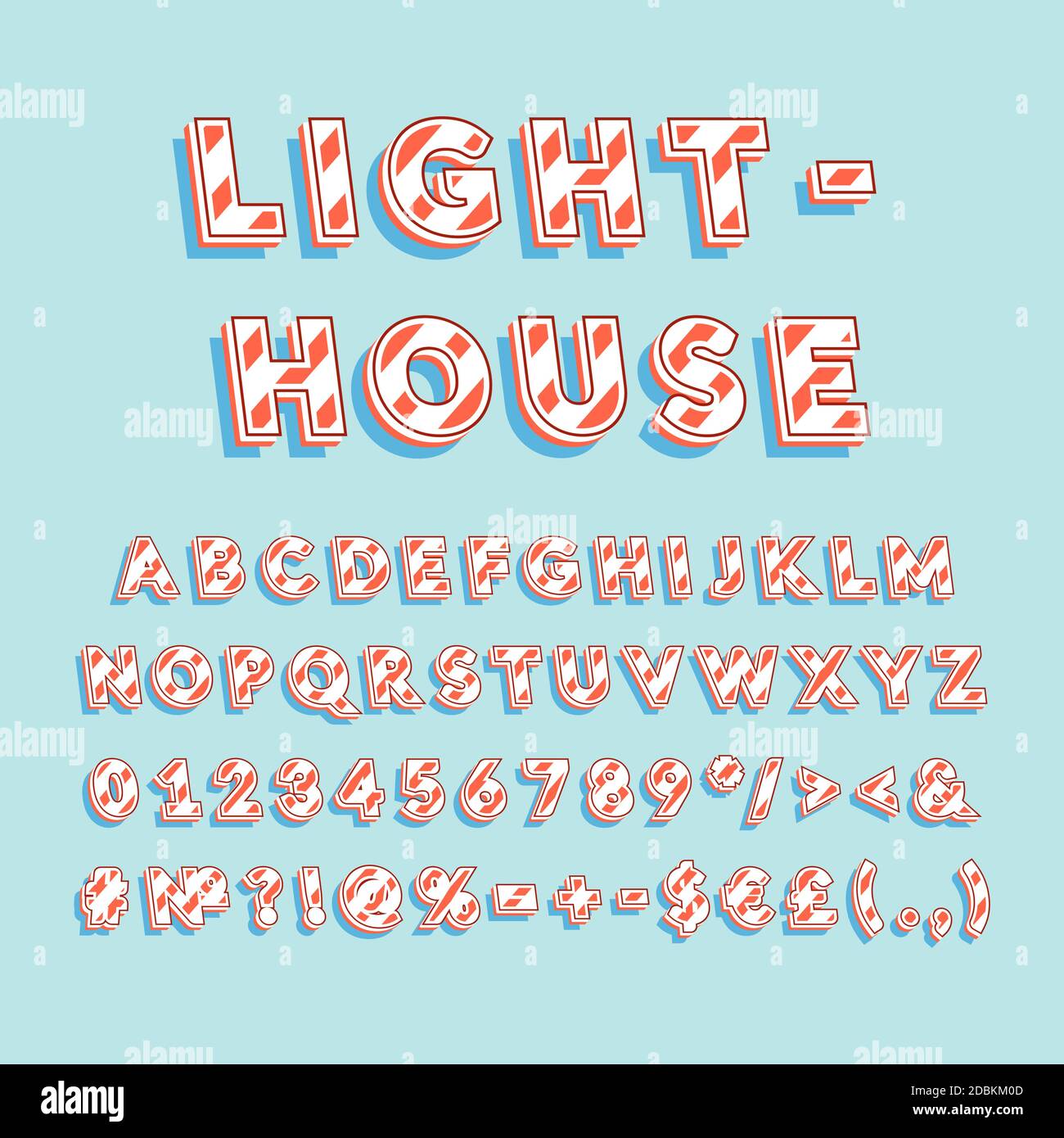 Lighthouse vintage 3d vector alphabet set Stock Vector Image & Art - Alamy