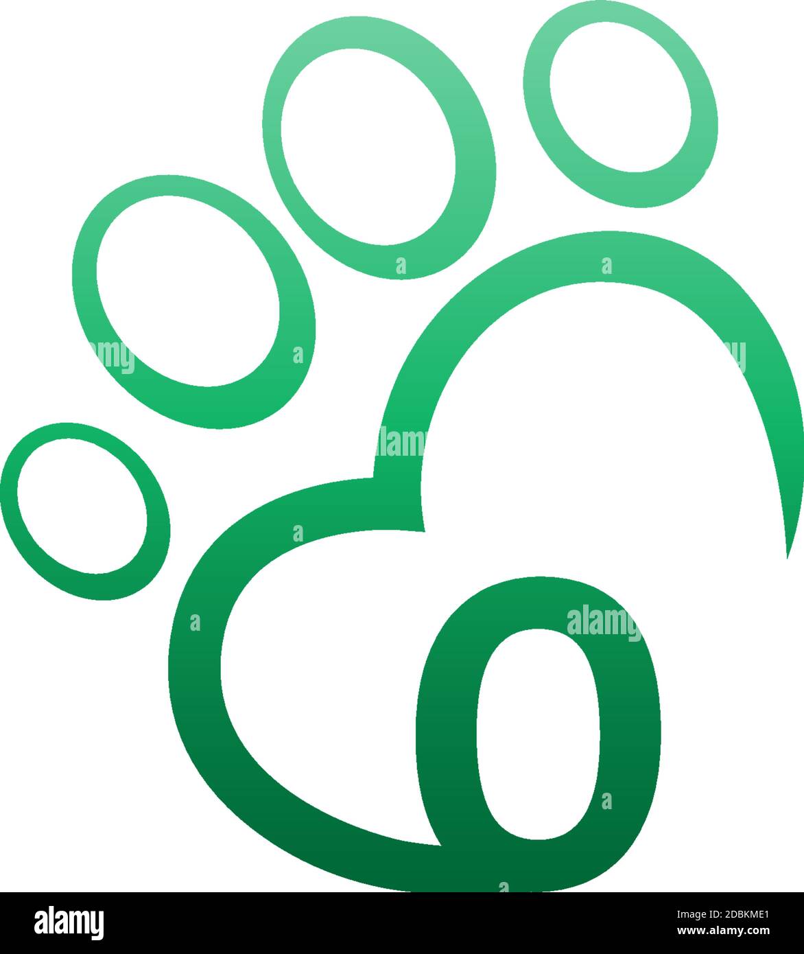 Letter O icon on paw prints logo design Stock Vector Image & Art - Alamy