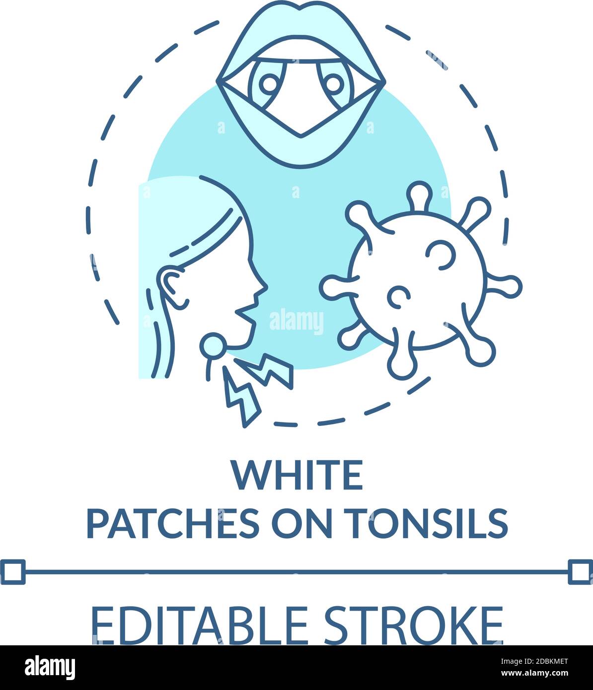 White patches on tonsils concept icon Stock Vector Image & Art - Alamy