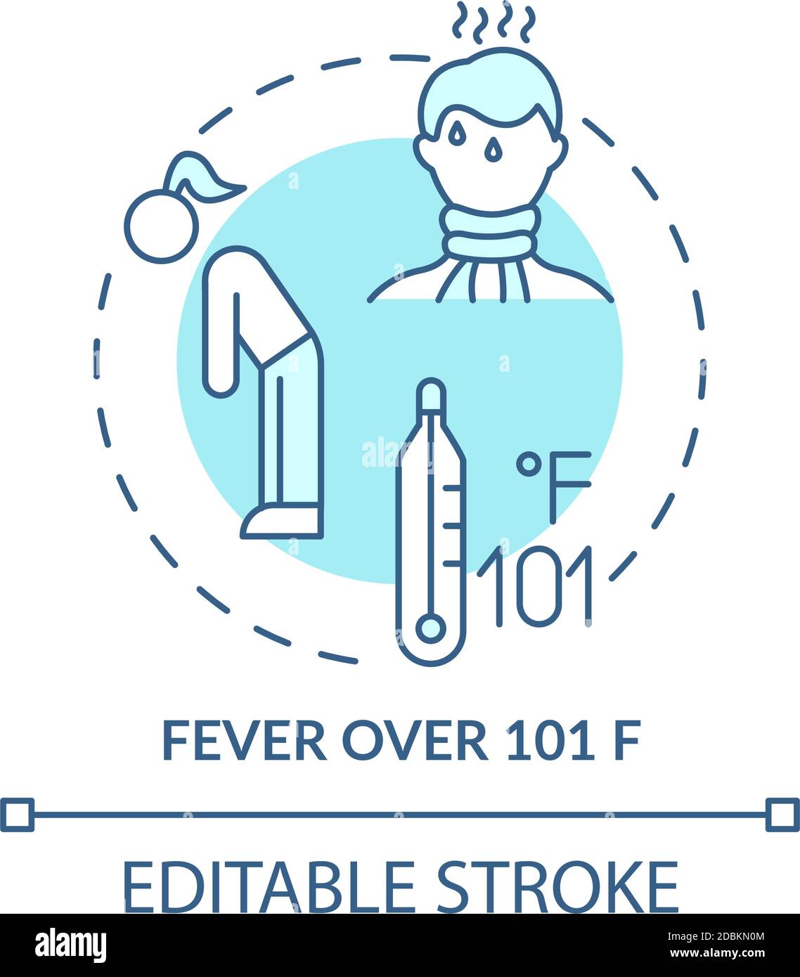 Fever over 101 F concept icon Stock Vector Image & Art - Alamy