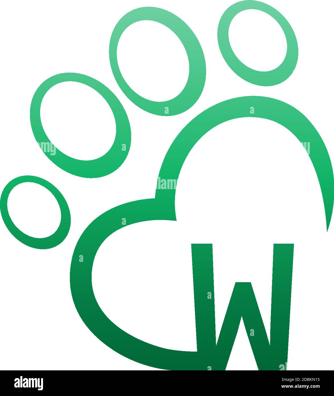 Letter W icon on paw prints logo design Stock Vector Image & Art - Alamy