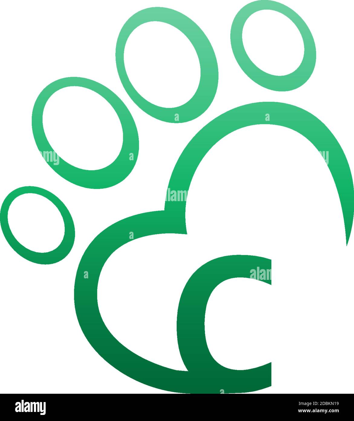 Letter C icon on paw prints logo design Stock Vector Image & Art - Alamy