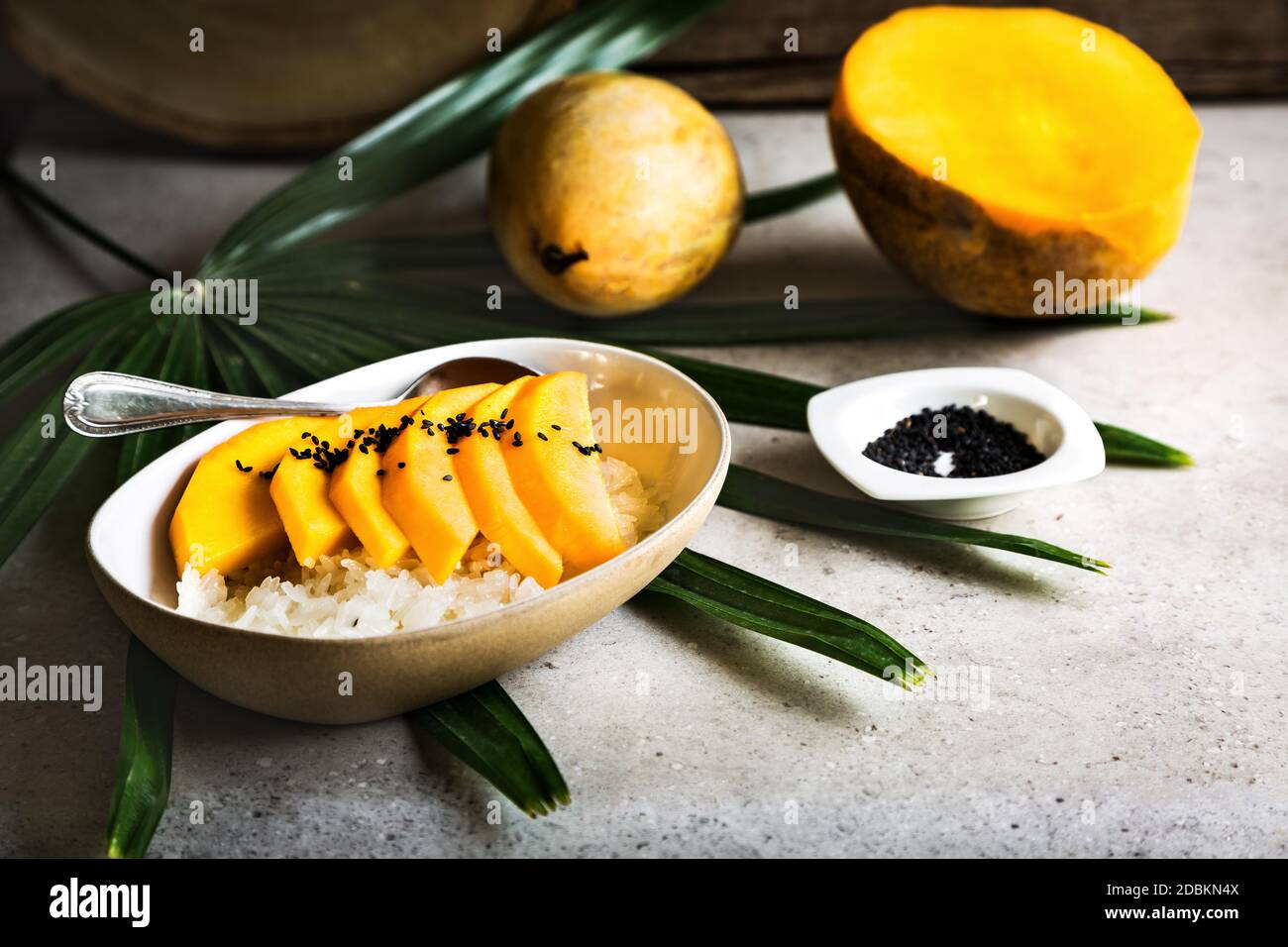 Fresh Mango on Sticky rice Stock Photo - Alamy