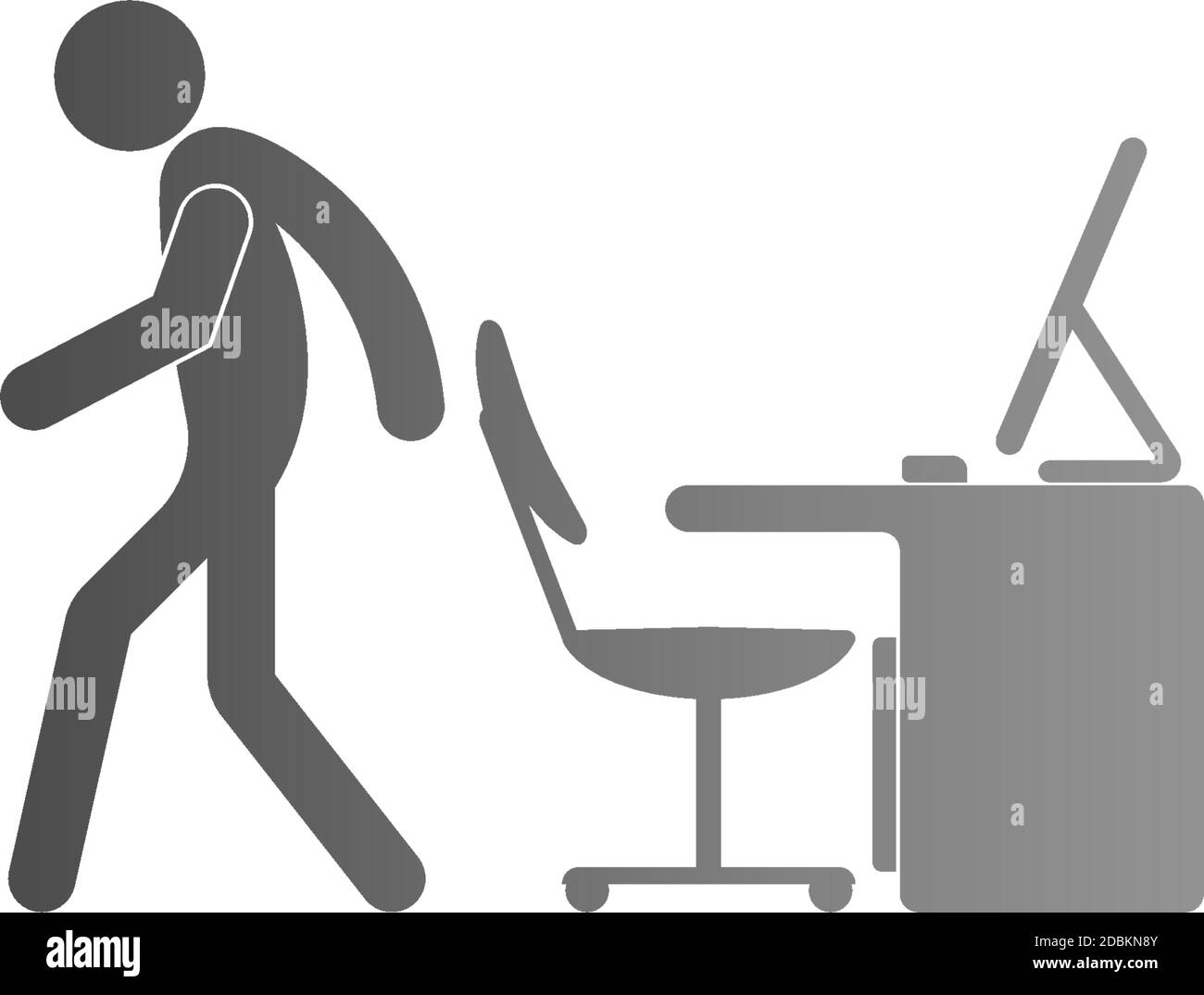 The condition of a man working hard at the computer Stock Vector Image ...