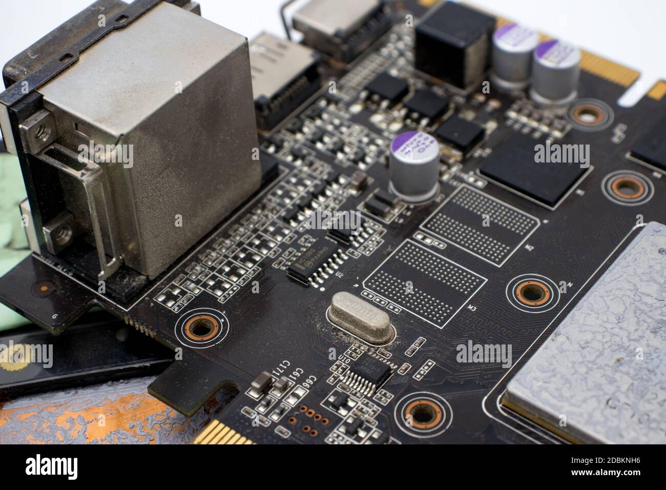 Disassembled video card isolated on white background Stock Photo - Alamy