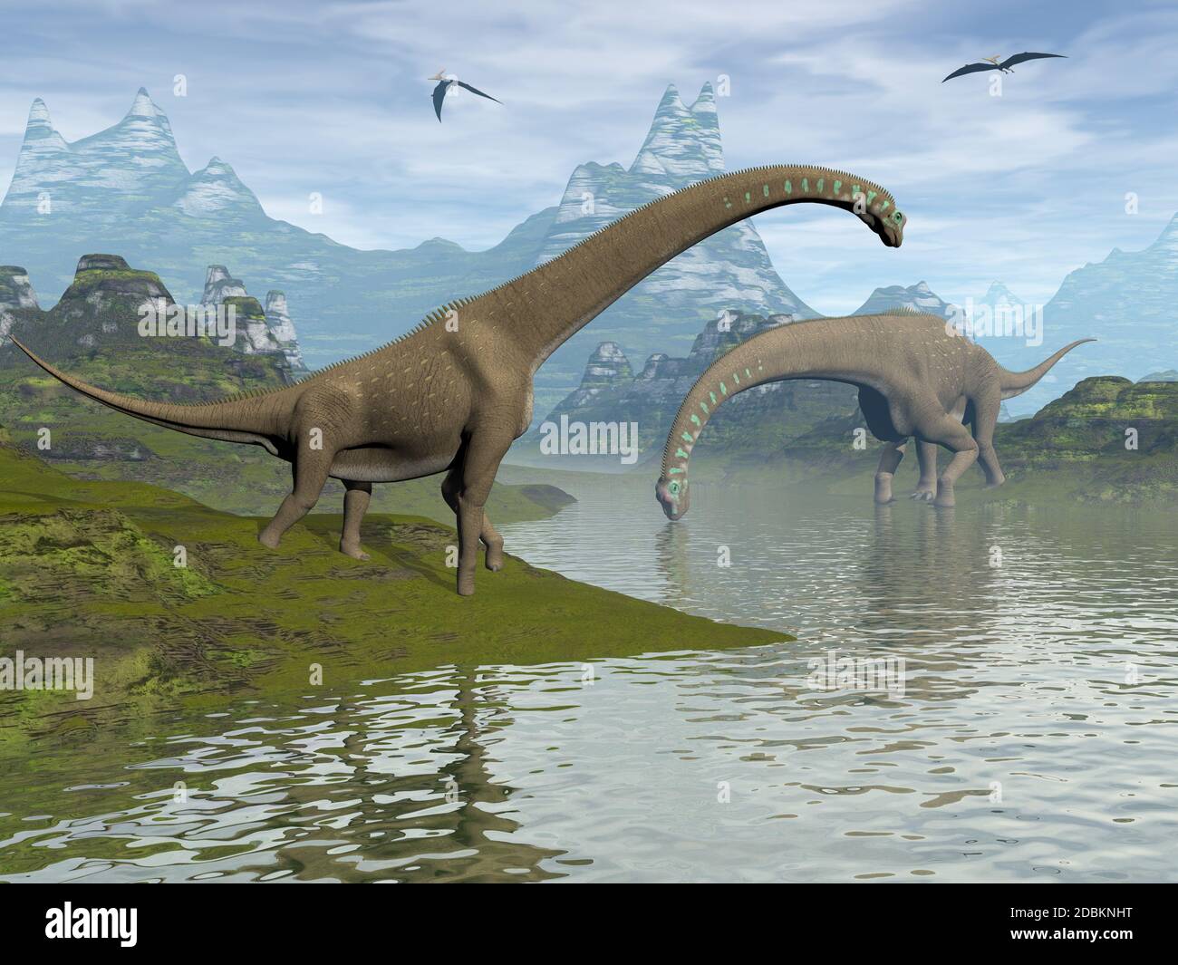 Giraffatitan dinosaurs - 3D render Stock Photo - Alamy