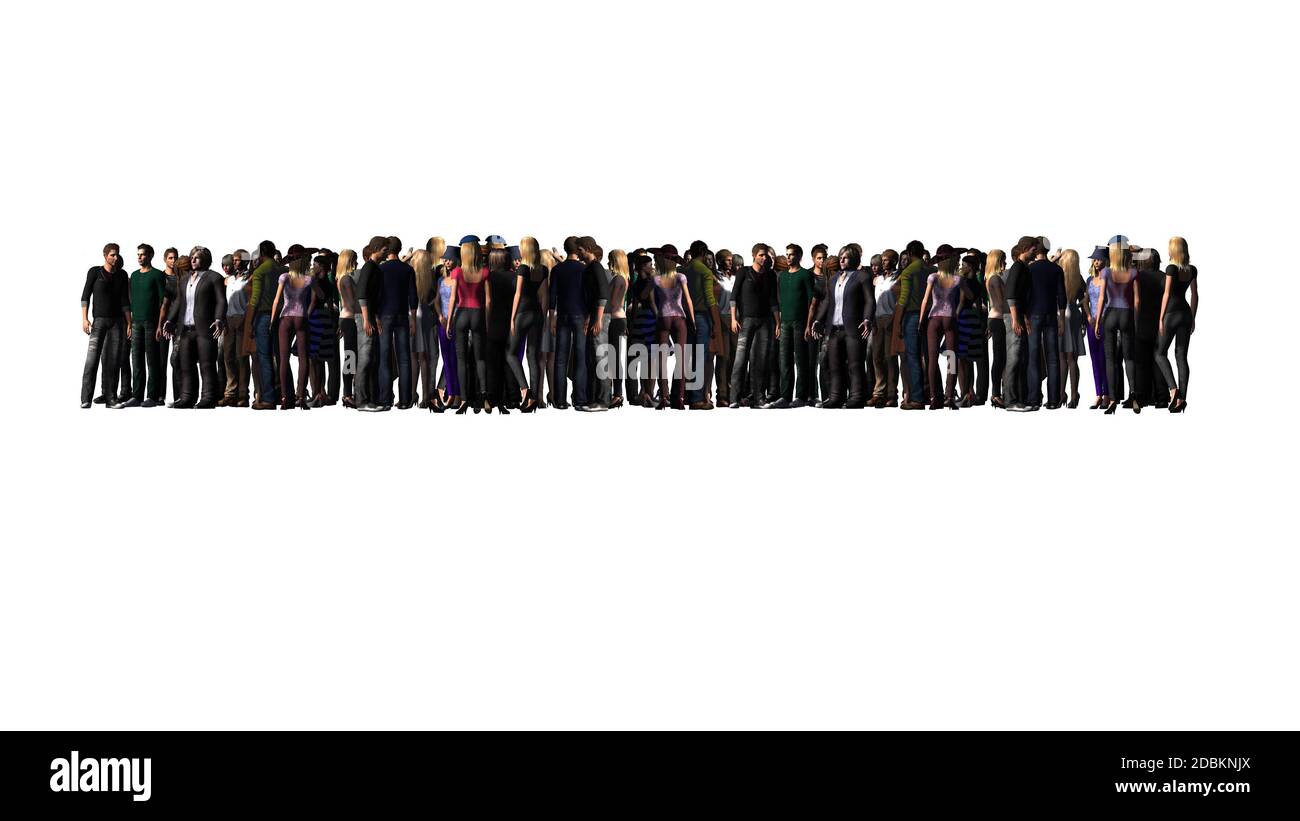 large crowd of people - isolated on a white background Stock Photo - Alamy