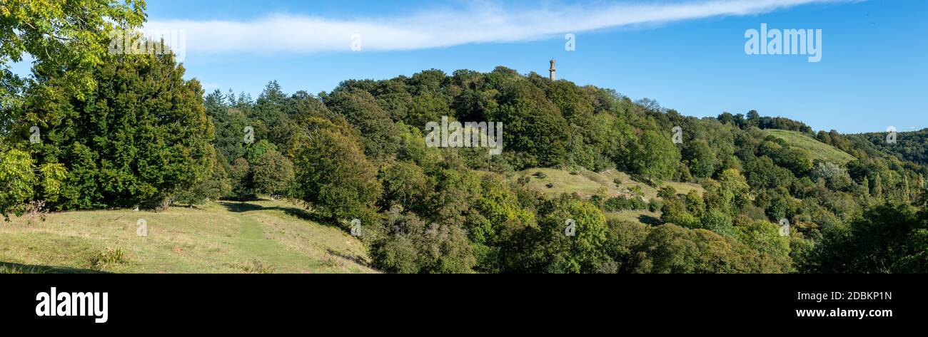 Landscape photo of the Admiral Hood Monument on the Polden Way footpath ...