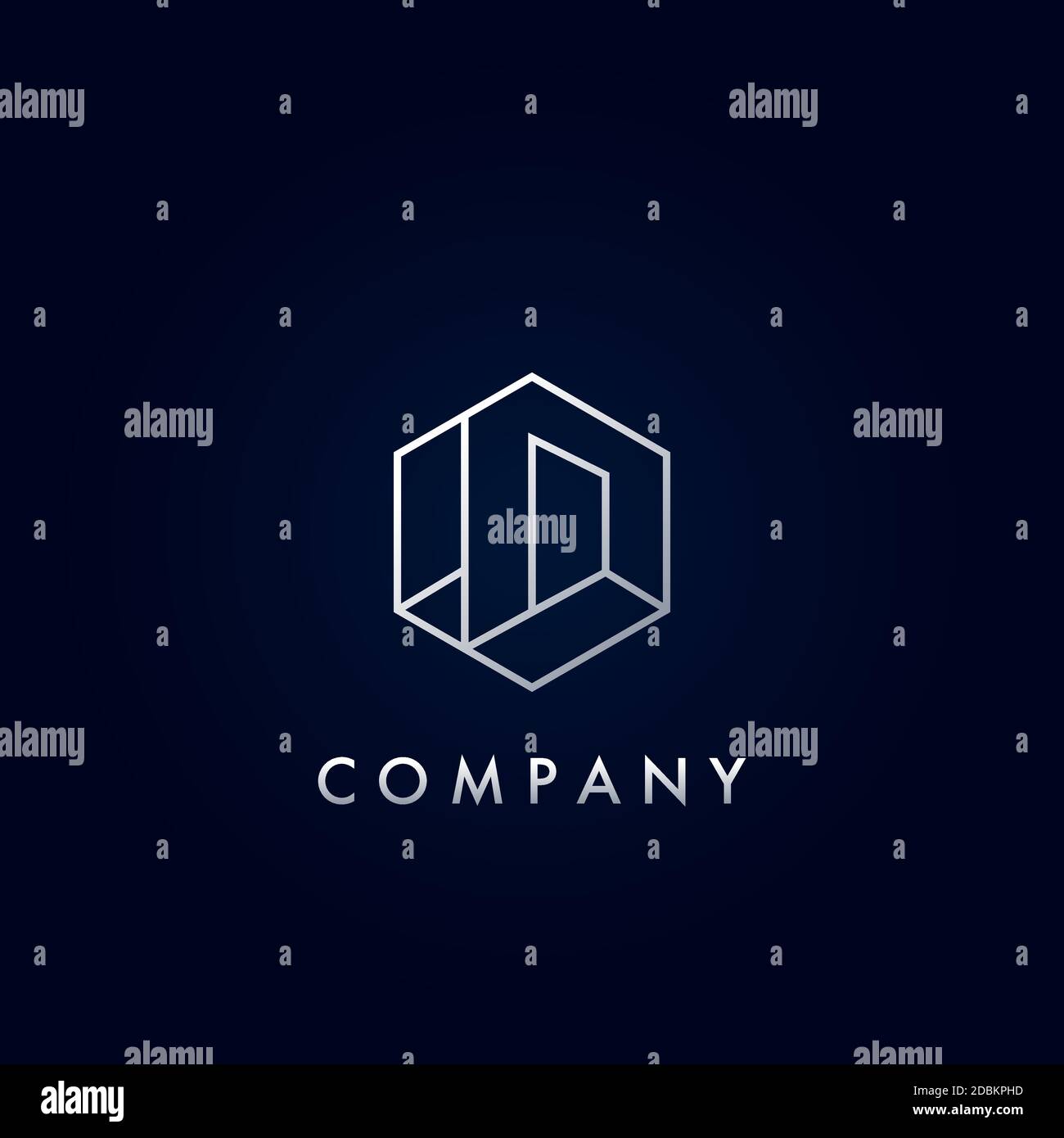 Geometrical Hexagon Line D Letter Logo Apartment Real Estate, Property ...