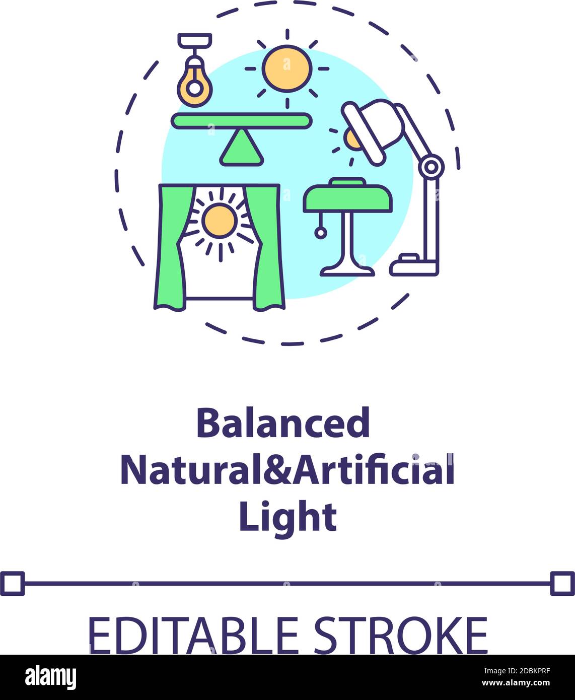 Balanced natural and artificial light concept icon Stock Vector Image ...