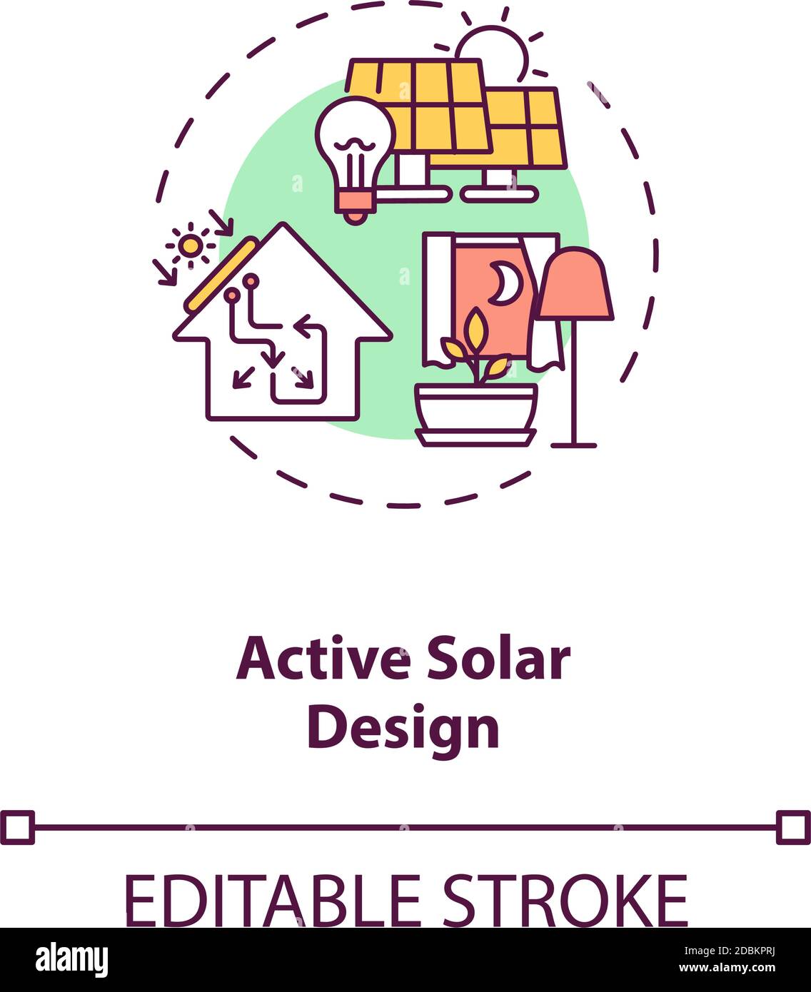 Active solar design concept icon Stock Vector Image & Art - Alamy