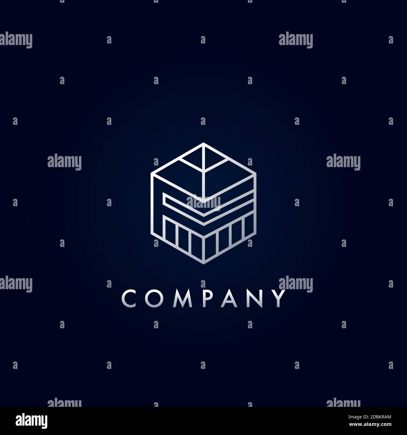 Geometrical Hexagon Line F Letter Logo Apartment Real Estate, Property ...