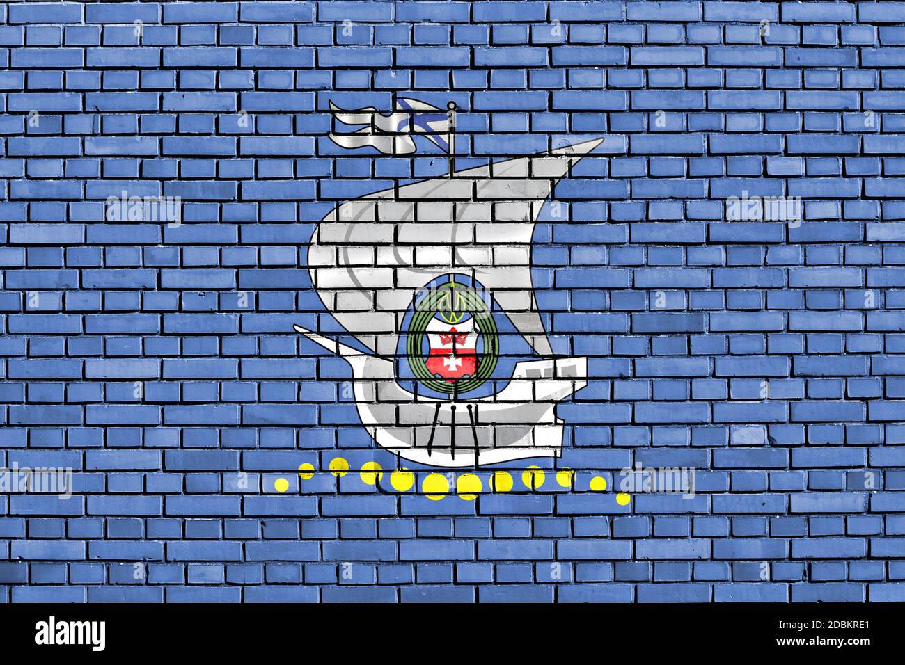 flag of Kaliningrad painted on brick wall Stock Photo - Alamy