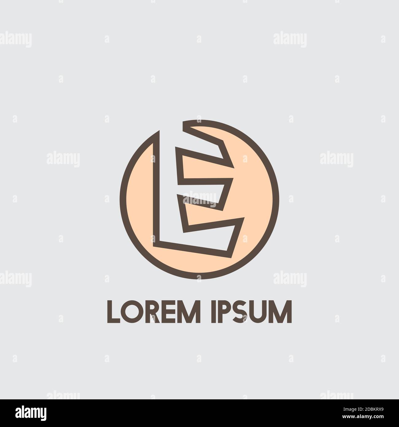 E Negative Space Initial Logo Concept Circle Icon Vector Template Stock ...