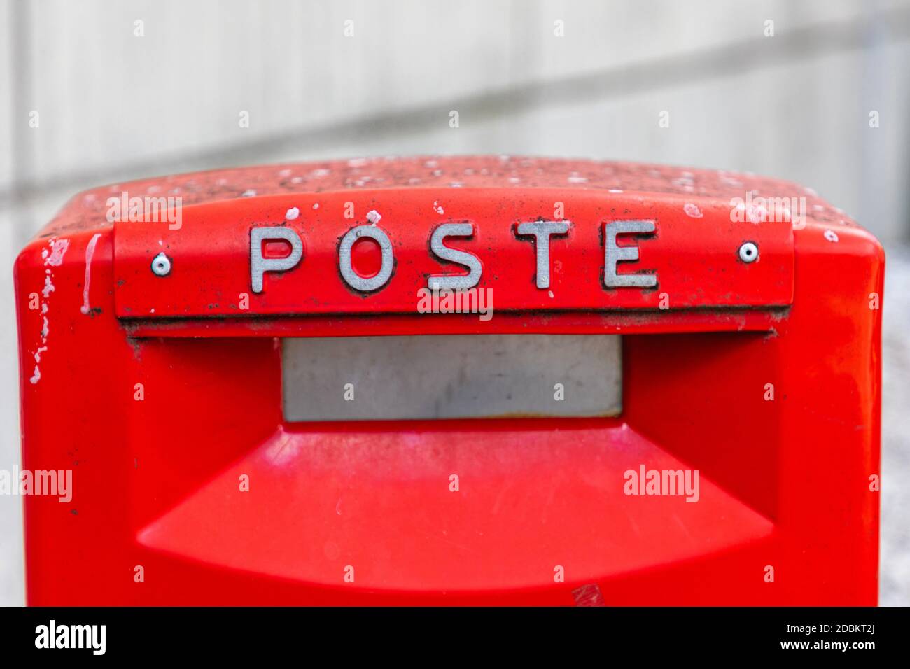 Red Mail Post Box Poste in Italy Stock Photo - Alamy