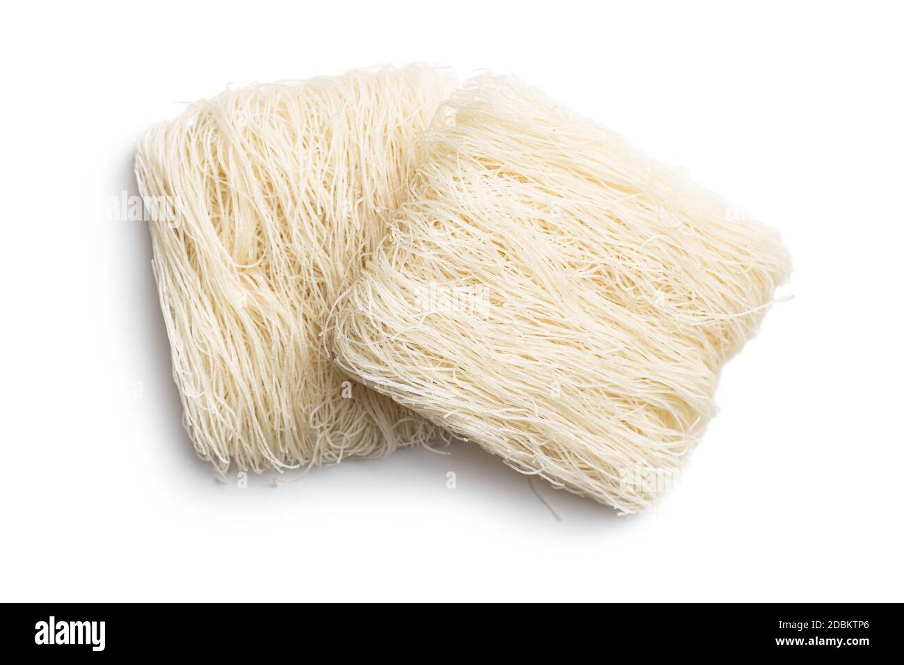 Uncooked white rice noodles isolated on white background Stock Photo ...