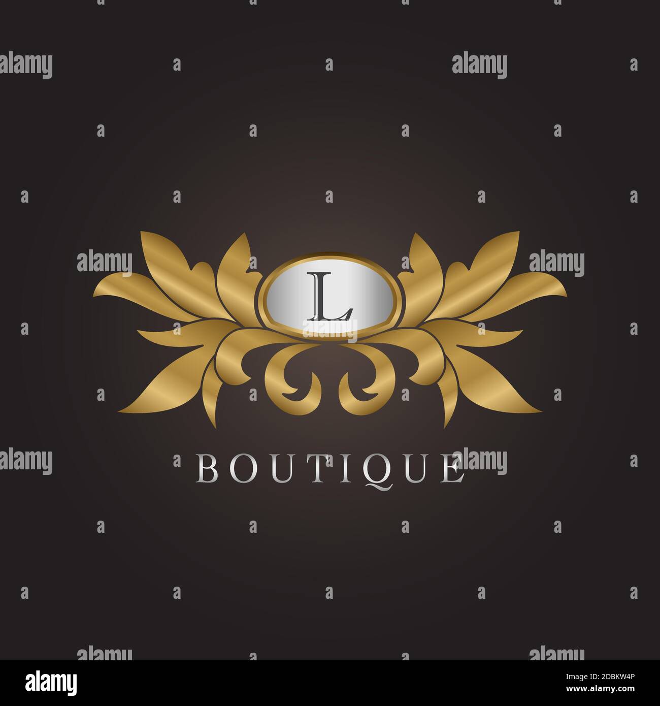 Luxury Boutique Initial L Letter Logo Gold Badge Decorative Ornate ...