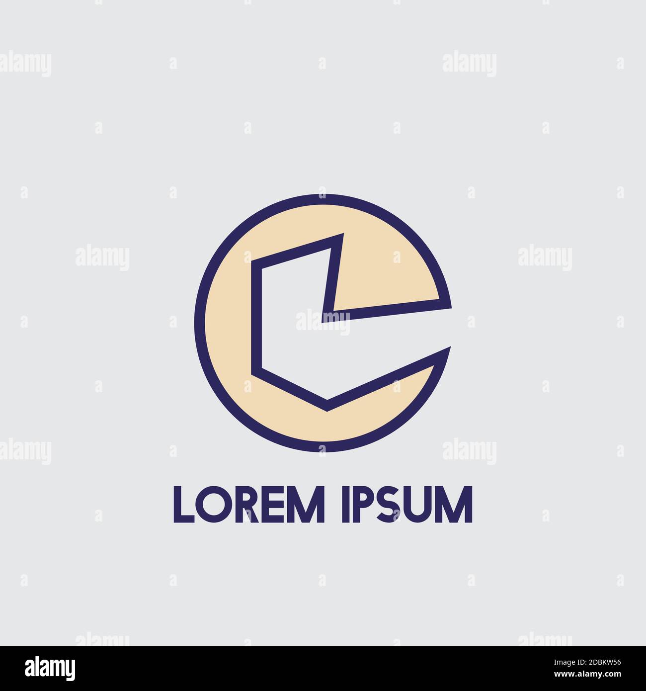 C Negative Space Initial Logo Concept Circle Icon Vector Template Stock ...