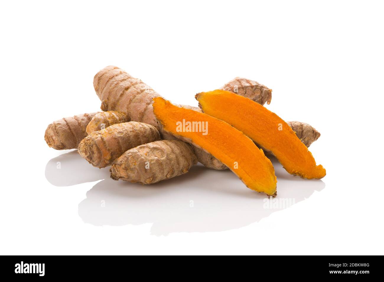 Turmeric root isolated on white background. Herbal medicine supplement ...