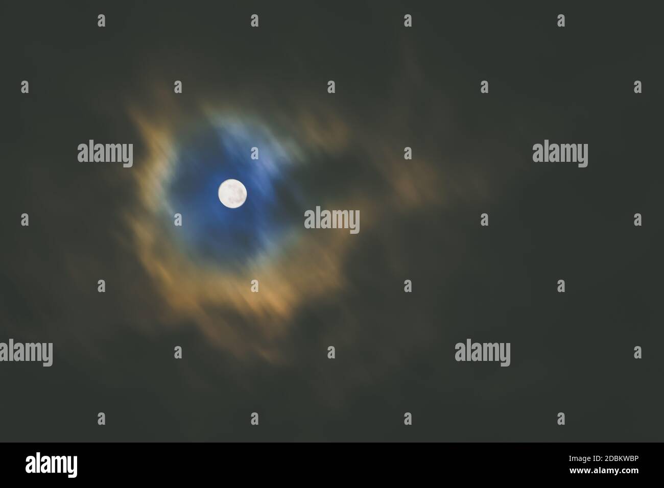 beautiful full moon in the sky with blue and yellow colors Stock Photo ...