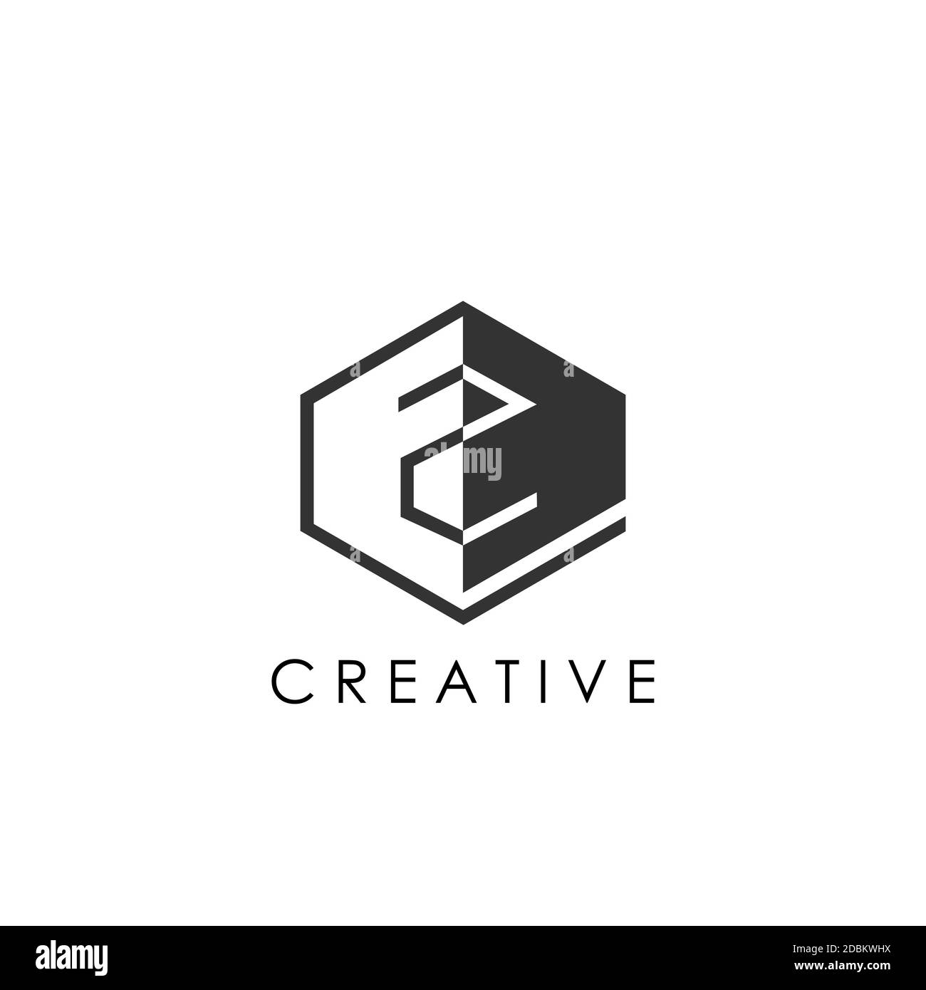Minimal Geometric Letter Z Initial Logo Concept Hexagon with negative ...