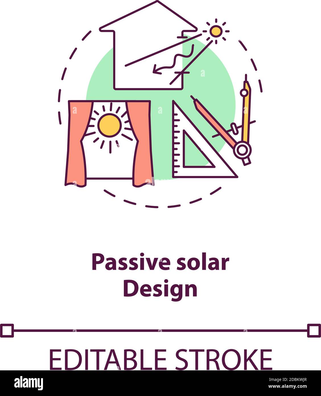 Passive solar design concept icon Stock Vector Image & Art - Alamy