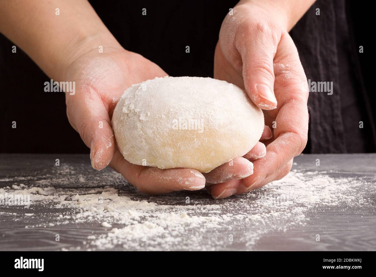Chef making dough. Bread making Stock Photo - Alamy