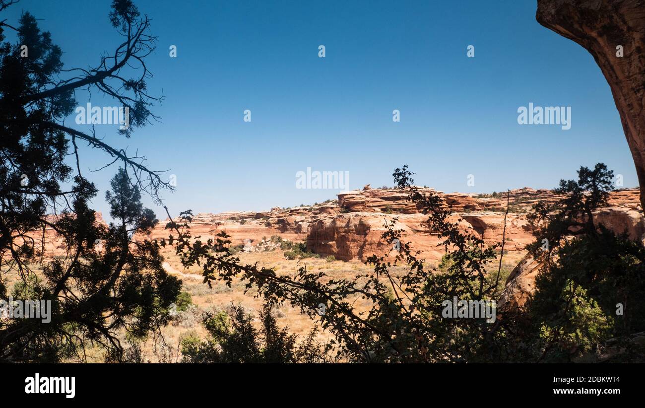 View of a canyon from inside a cave Stock Photo - Alamy