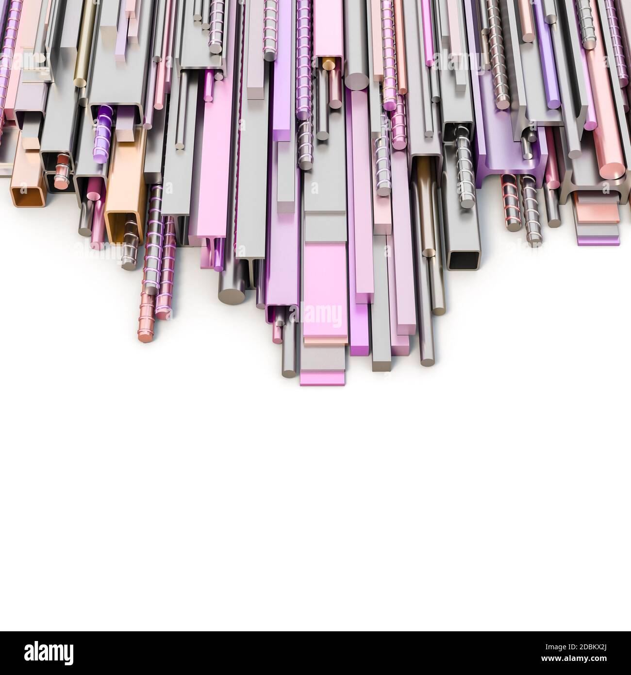 metal profiles of various sections and shapes. Different colors ...